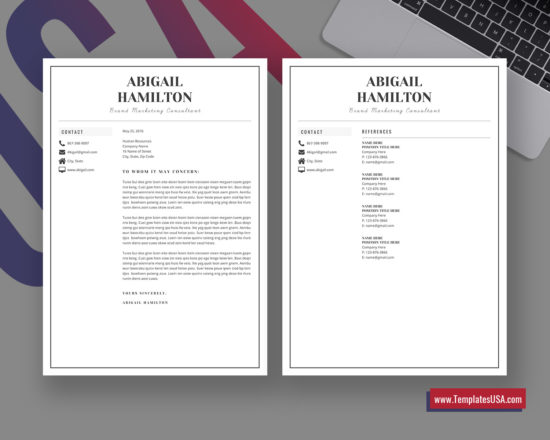 Professional Resume Template for MS Word, Cover Letter, References ...