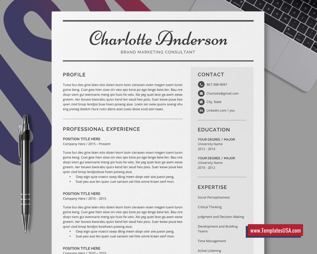 Resume Templates Without Photo – TemplatesUSA.com